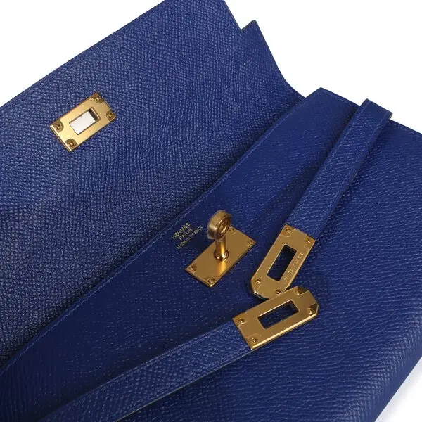Hermès Bleu Electrique Epsom Kelly Longue Wallet Ghw