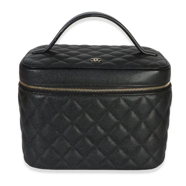 Chanel Quilted Caviar Vanity Pouch - Black
