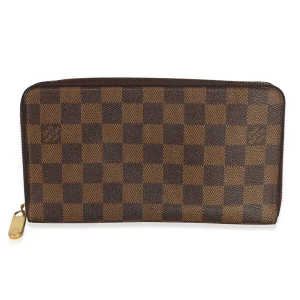 LOUIS VUITTON Damier Ebene Canvas Zippy Organizer Wallet - Brown