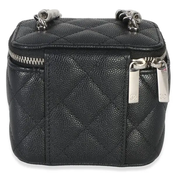 Chanel Quilted Caviar Coco Chain Vanity Case
