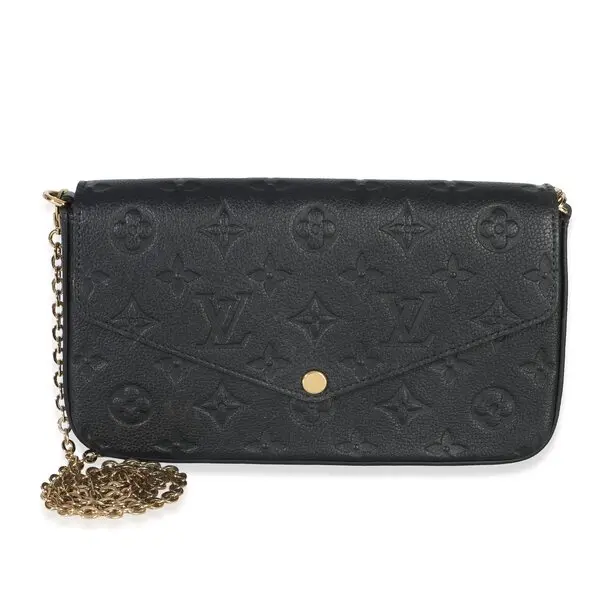 LOUIS VUITTON Monogram Empreinte Felicie Pochette Shoulder Bag - Black
