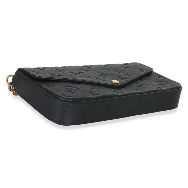 LOUIS VUITTON Monogram Empreinte Felicie Pochette Shoulder Bag - Black
