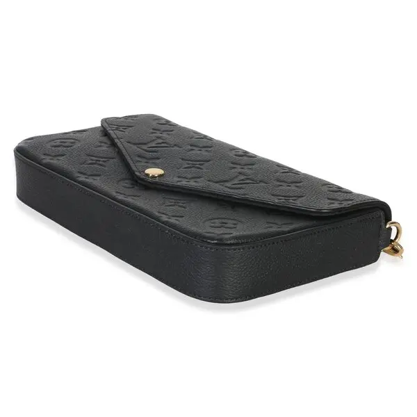 LOUIS VUITTON Monogram Empreinte Felicie Pochette Shoulder Bag - Black