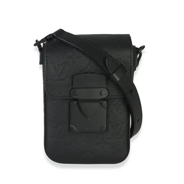 LOUIS VUITTON Monogram Taurillon S Lock Wearable Wallet - Black