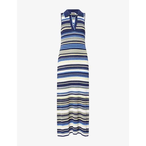Simkhai Kerrin Collared Cotton-knit Midi Dress