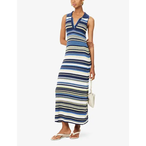 Simkhai Kerrin Collared Cotton-knit Midi Dress