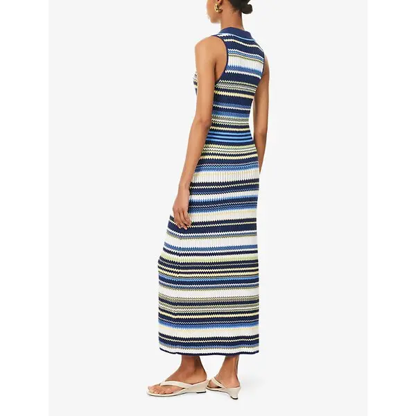 Simkhai Kerrin Collared Cotton-knit Midi Dress