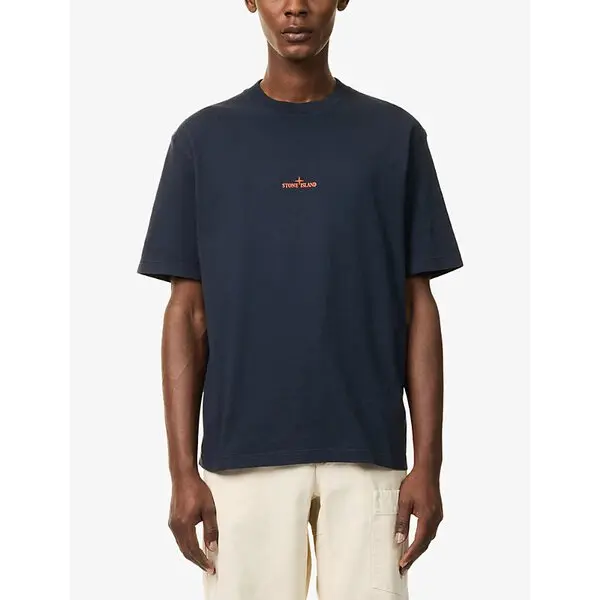 Stone Island Small Central Logo Short-sleeve Cotton-jersey T-shirt
