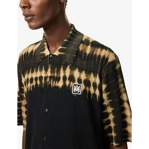 Amiri Ma Patch Tie-dye Wool Knit Shirt