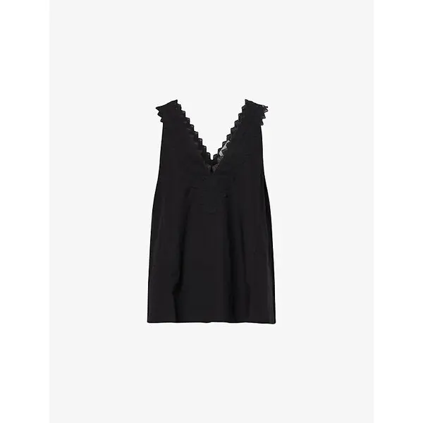 Dissh Annabel V-neck Sleeveless Embroidered Top