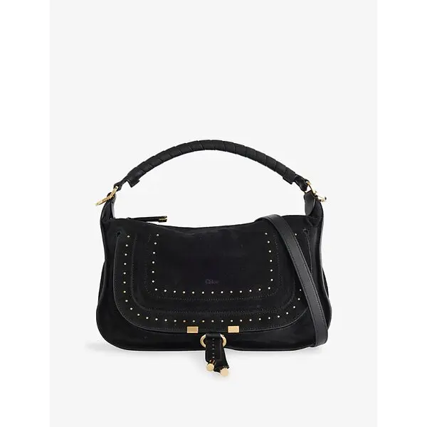 Chloé Marcie Studded Suede Shoulder Bag
