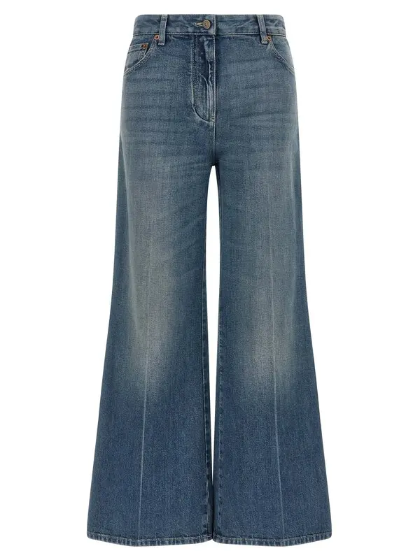 Valentino Garavani Vgold" Wide-leg Jeans - Blue