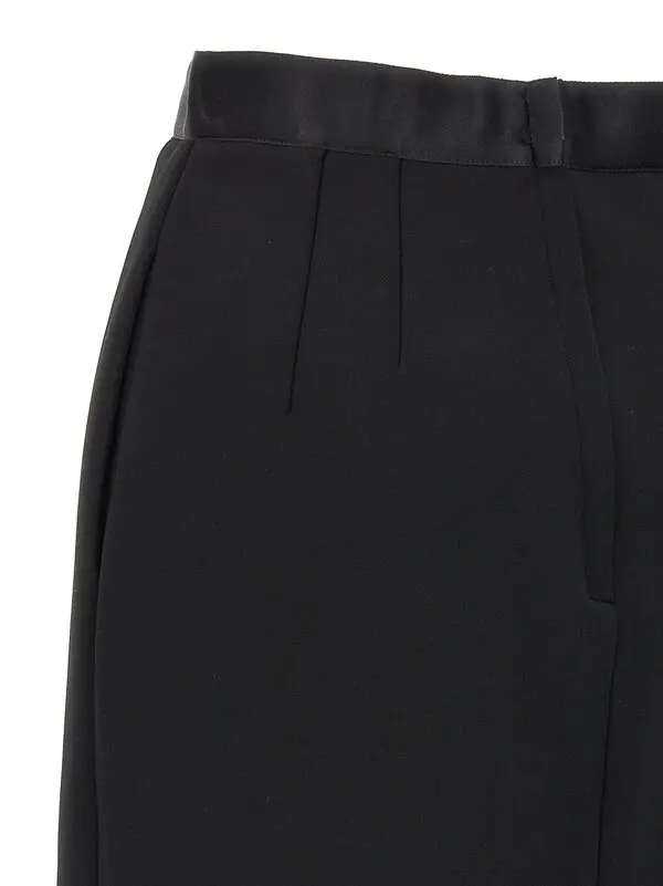Dolce & Gabbana Wool Pencil Skirt With Satin Detail