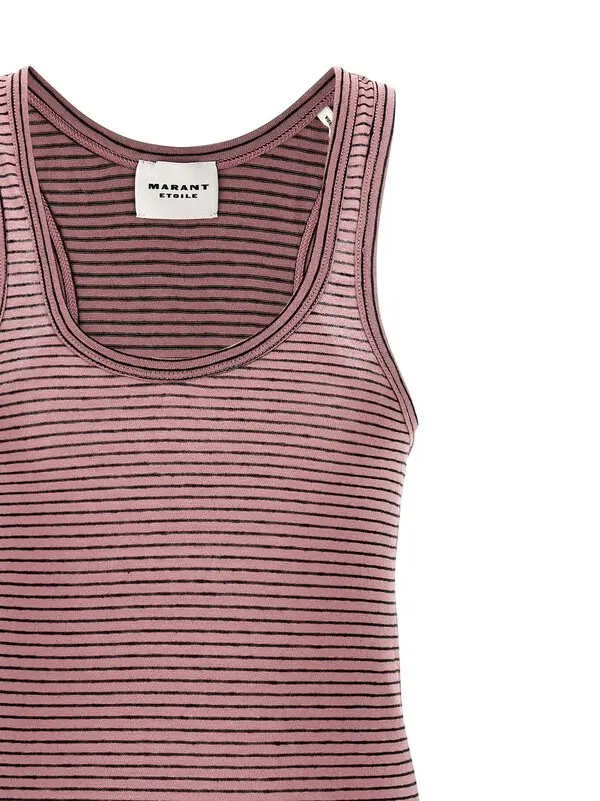 Isabel Marant Étoile Thea" Striped Cotton And Linen Tank Top