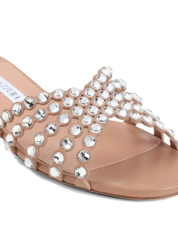 AQUAZZURA Tequila Embellished Slides - Multicolor