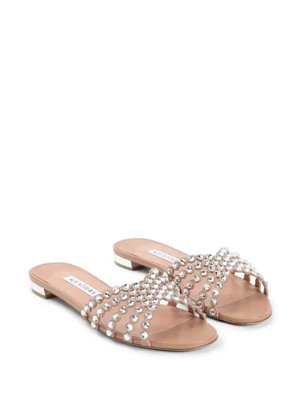 AQUAZZURA Tequila Embellished Slides - Multicolor