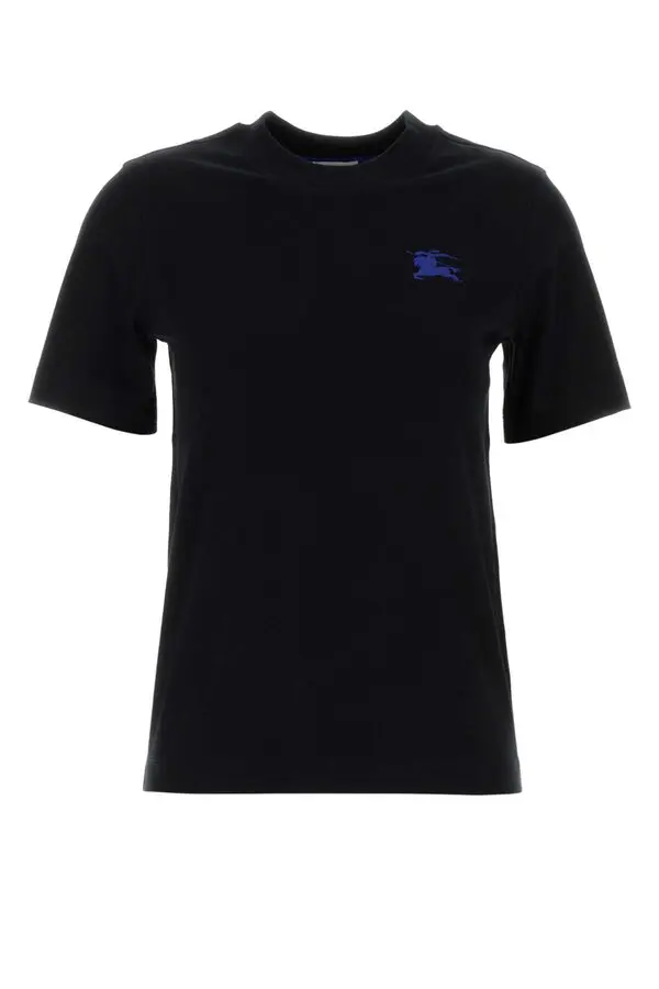 Burberry Cotton T-shirt With Emblem Detail - Black