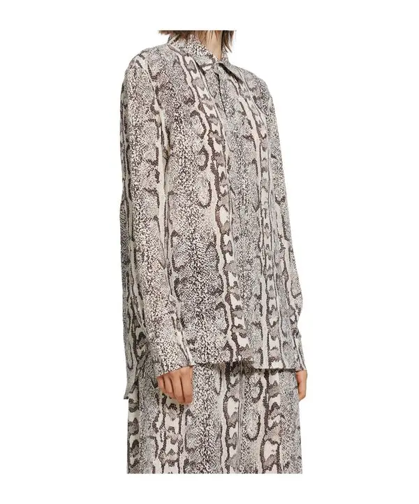 Balenciaga Python Print Silk Shirt