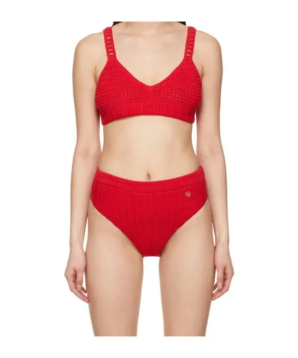 RECTO Woven Bikini Set - Red
