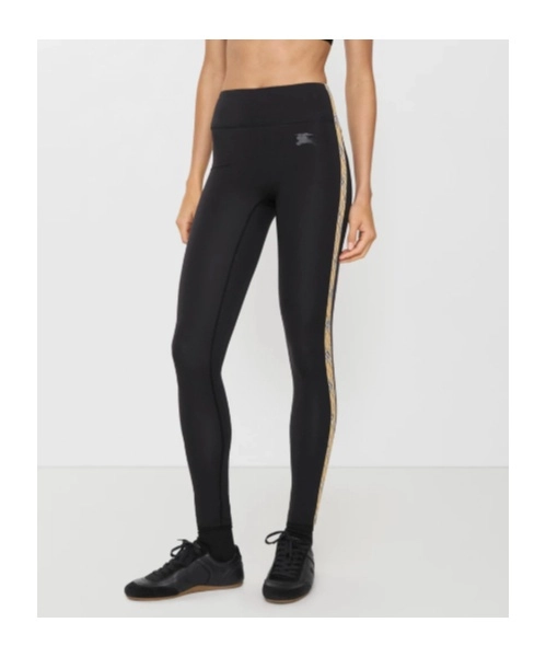 Burberry Check Trim Stretch Nylon Leggings