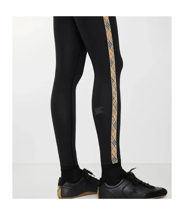 Burberry Check Trim Stretch Nylon Leggings