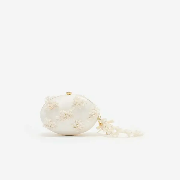 SELF-PORTRAIT Flower-embellishment Clutch Bag
