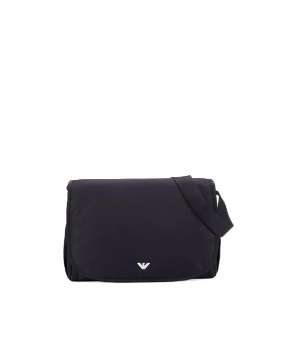 Emporio Armani Crossbody Bag 'mummy Bag' With Front Logo - Blue