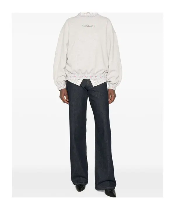 Chloé Floral Trim Knitted Sweater - White