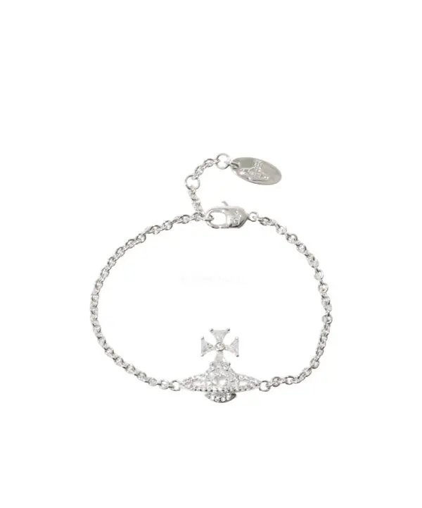 VIVIENNE WESTWOOD Crystal Planet Logo Bracelet - Gray