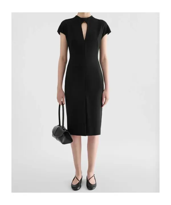 JIL SANDER Wool Sable Crew-neck Dress