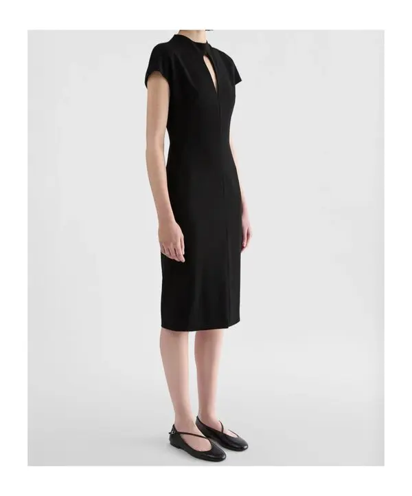 JIL SANDER Wool Sable Crew-neck Dress