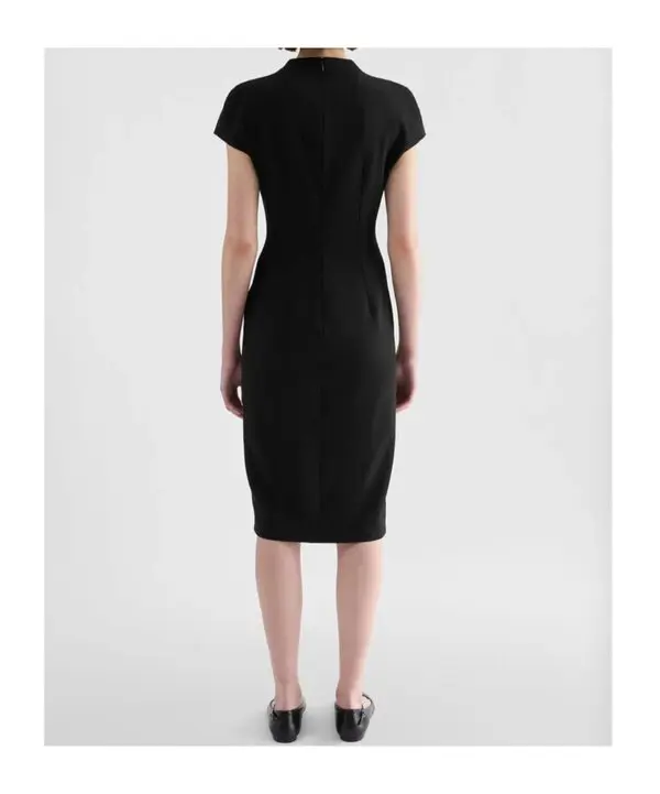 JIL SANDER Wool Sable Crew-neck Dress