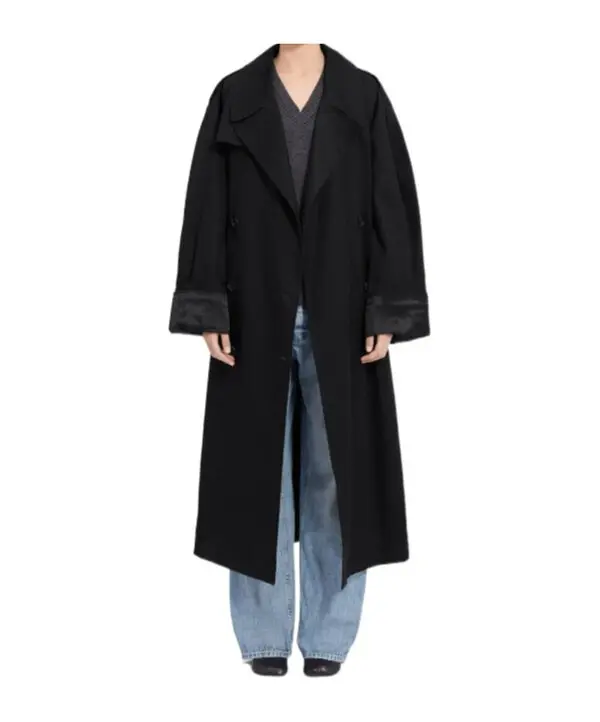 MAISON MARGIELA Cotton Twill Trench Coat - Black