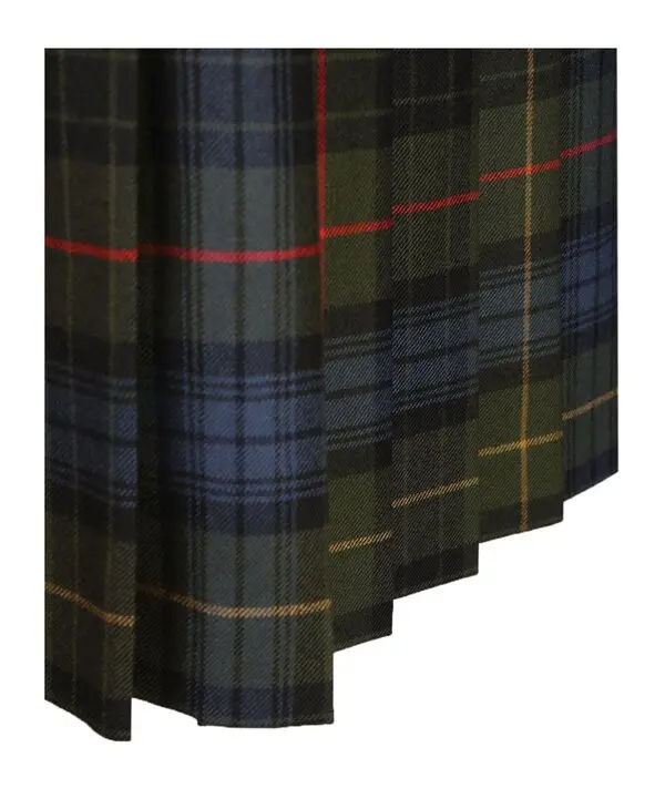 Etro Pleated Midi Skirt Macro Check