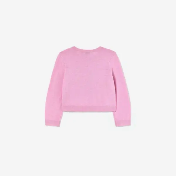 SELF-PORTRAIT Wool Bow Openwork Knit Cardigan