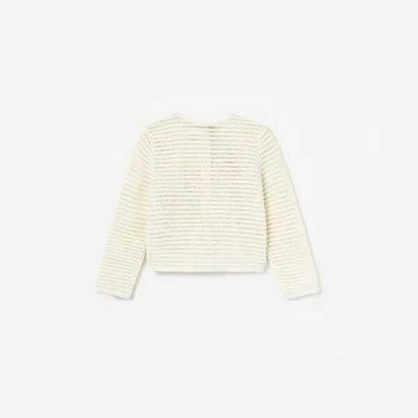 SELF-PORTRAIT Cream Flower Knitted Cardigan