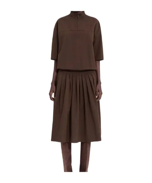 MAISON MARGIELA Wool Shirting Shirt-dress - Brown