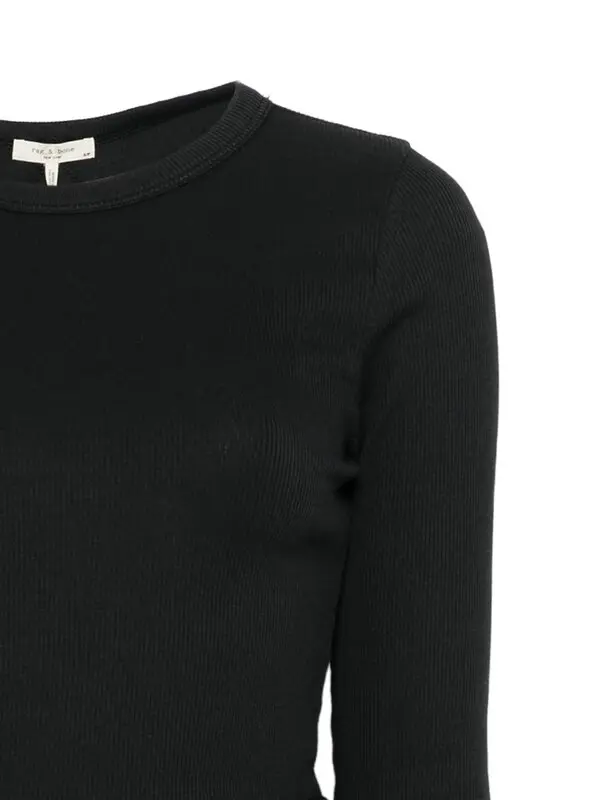 Rag & Bone Ribbed Long-sleeve T-shirt - Black