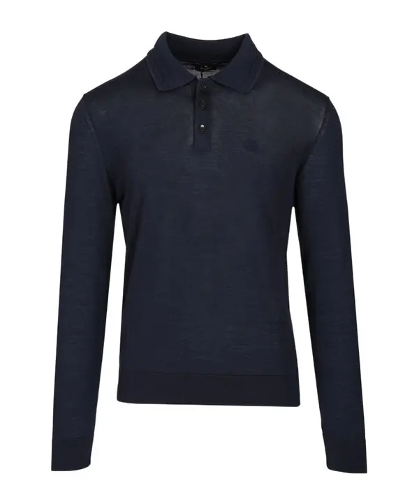 Etro Fuji Knitted L/s Polo Wool Silk