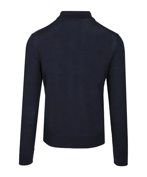 Etro Fuji Knitted L/s Polo Wool Silk