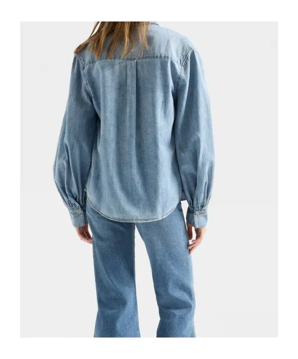 7 For All Mankind Long Sleeve Regular Shirt In Denim Loft