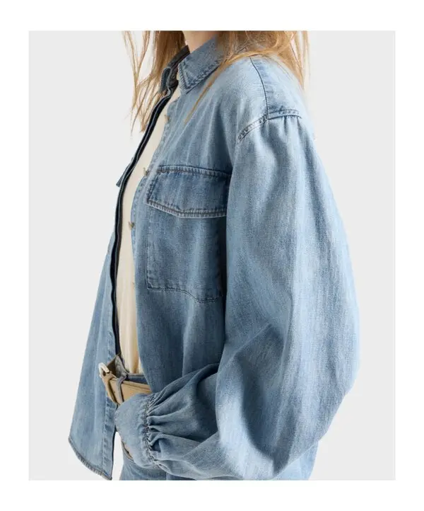 7 For All Mankind Long Sleeve Regular Shirt In Denim Loft