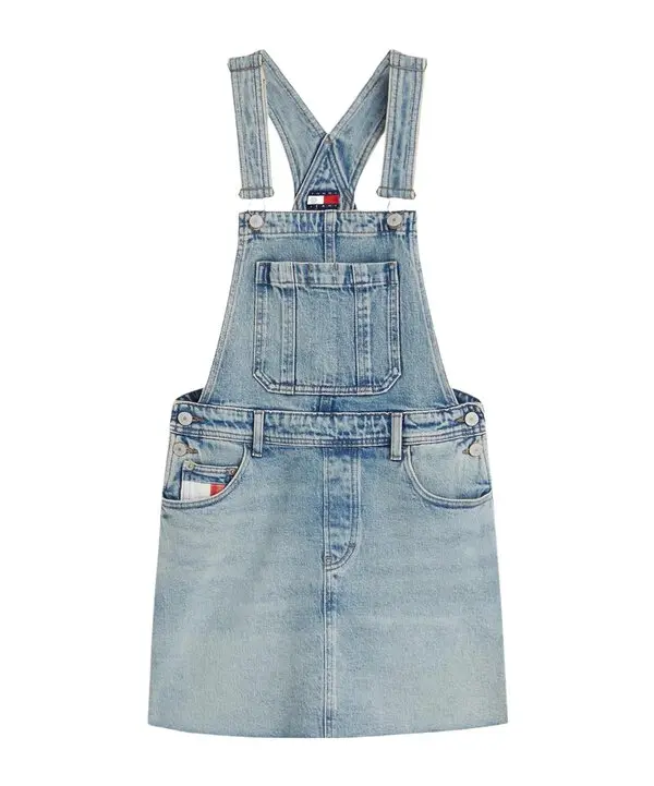 Tommy Hilfiger Vintage Denim Mini Dungaree Dress - Blue