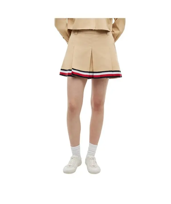 Tommy Hilfiger Global Stripe Tape Pleated Mini Skirt