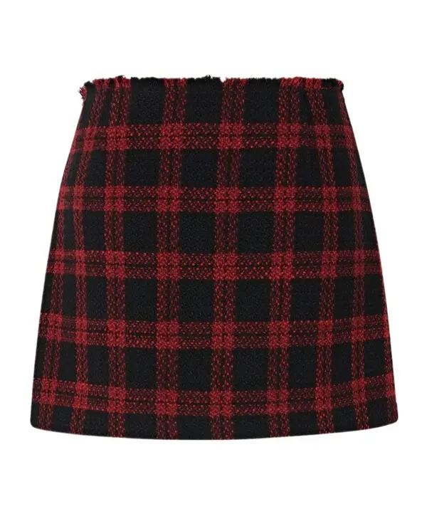 Pinko Check Buckle-fastening Midi Skirt