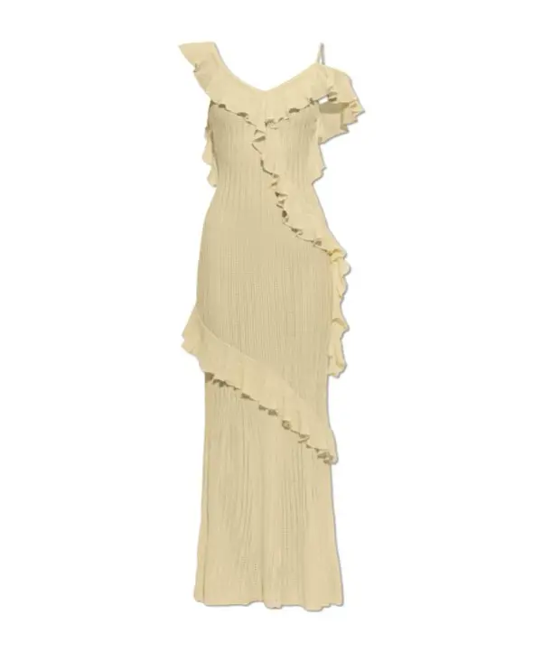 SELF-PORTRAIT Wool Ruffled Knit Maxi Skirt