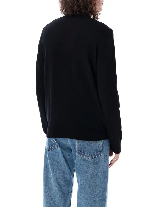 Play Comme Des Garcon V-neck Long-sleeved Sweater