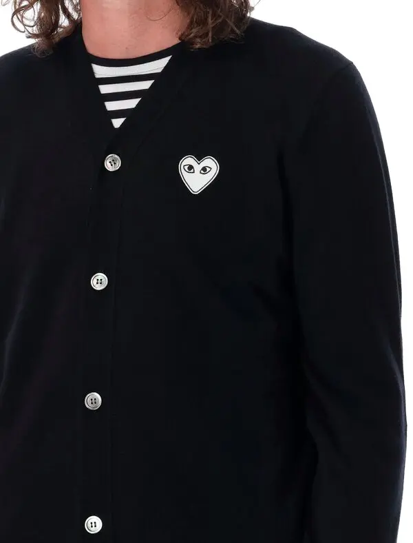 Play Comme Des Garcon V-neck Long-sleeved Sweater