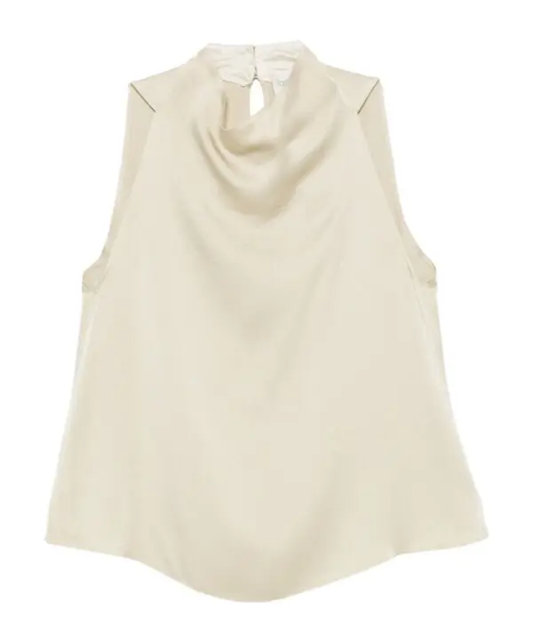 FORTE_FORTE Sleeveless High Neck Blouse - White
