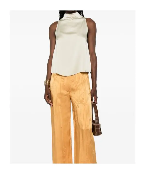 FORTE_FORTE Sleeveless High Neck Blouse - White